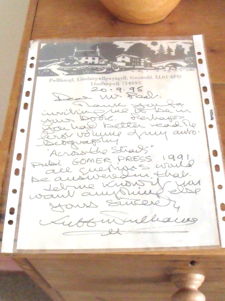 Sir Kyffin Williams Original Letter Dated 1995 Visual Letterhead | eBay UK