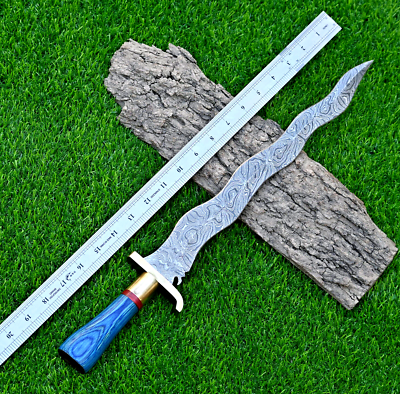 Flamberge Sword Amazon.com : Generic Hand Forged Damascus Steel Double