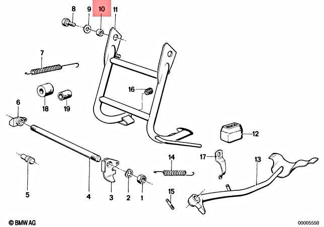 Genuine BMW Center Stand Bushing Spacer R60 R75 R90 R100 CS RS RT ...