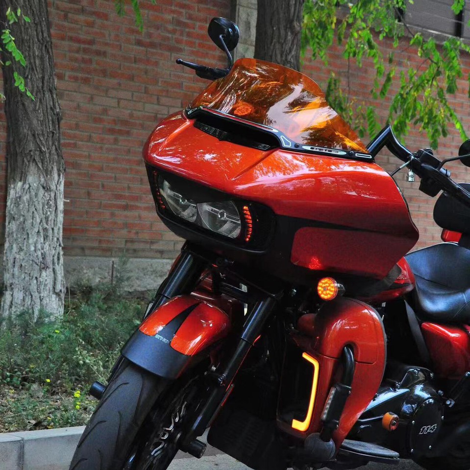 7.0" Orange Windshield Windscreen fits Harley Touring Road Glide ...