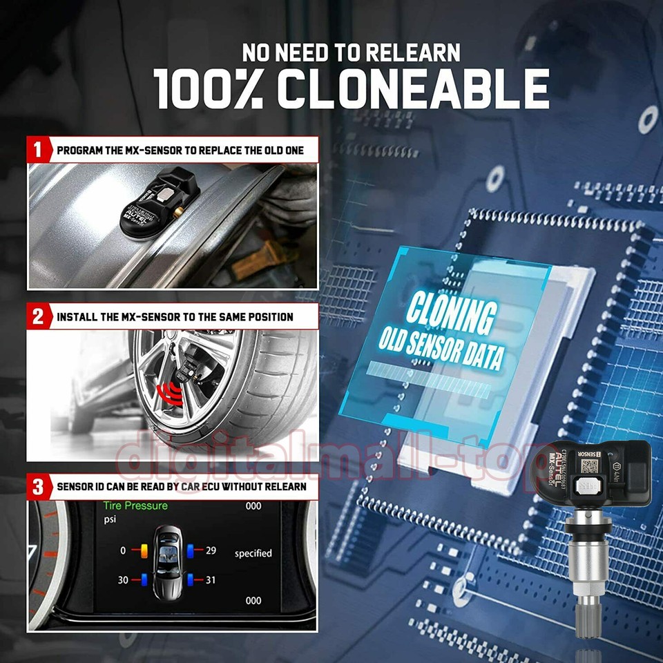 2025 Autel MX-Sensor 1-Sensor Press-in Metal Valve Stem 99% Universal ...