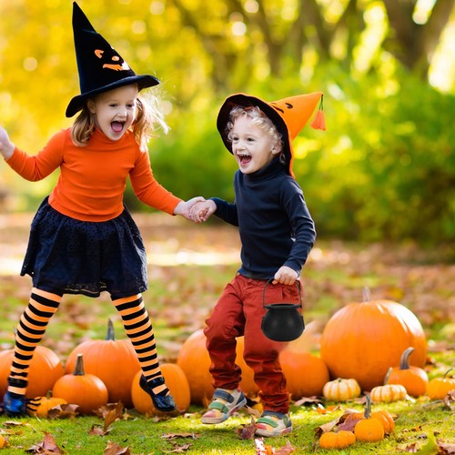 Set of 2 Halloween Candy Buckets Trick-or-treat Bags for Kids Prop ...
