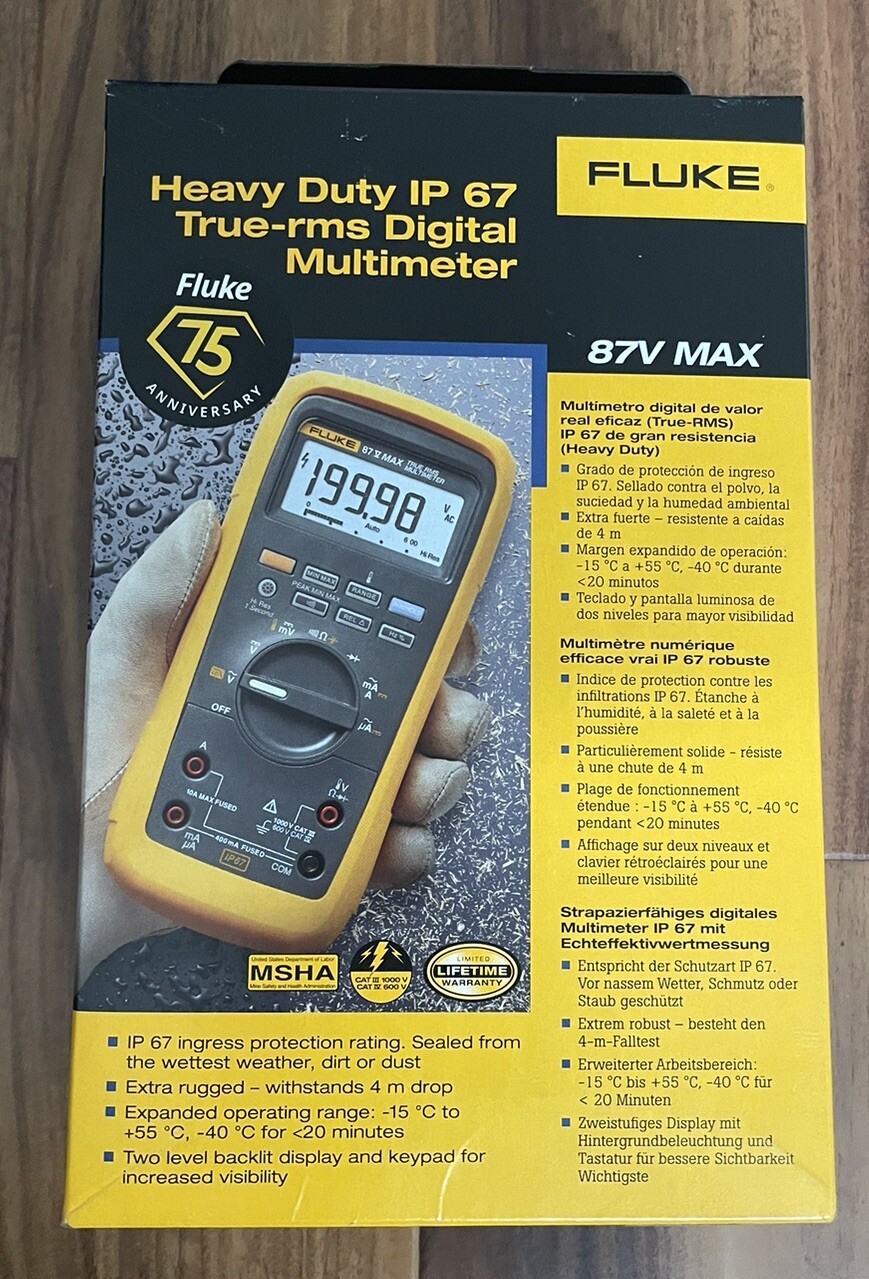 Brand New Fluke 87V MAX Industrial True RMS Heavy Duty Multimeter Fluke ...