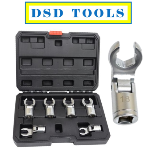 US PRO TOOLS 6PC 3/8" DR FLEXIBLE CROWS FOOT WRENCH SET CHROME 6PT 7517 ...