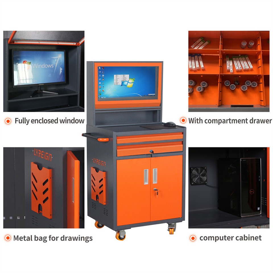 Industrial Mobile Security LCD Computer Cabinet Suitable for Up to 27 ...
