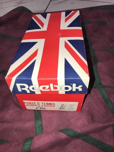 Vintage Empty Reebok Shoe Box Women's Phase II UK flag Logo Tennis | eBay