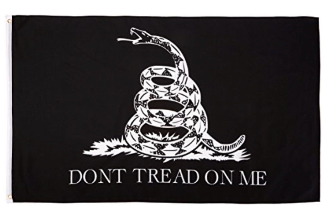 DON'T TREAD ON ME Flag 3x5 BLACK Gadsden Tea Party Rattlesnake Snake ...