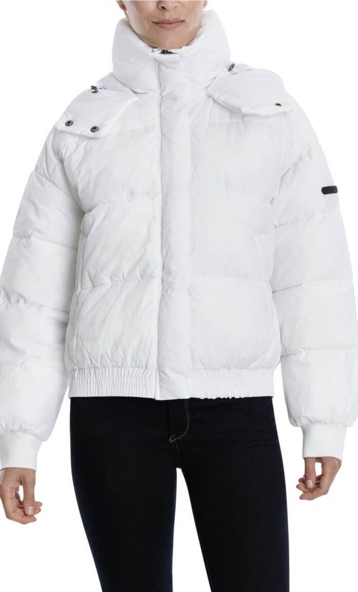 Lucky Brand WHITE Short Hooded Puffer jacket XS “NWT” Retail $198 Now ...
