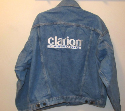 CLARION CAR AUDIO JEAN JACKET by VANTAGE CLUB L LARGE RARE GREAT SHAPE ...