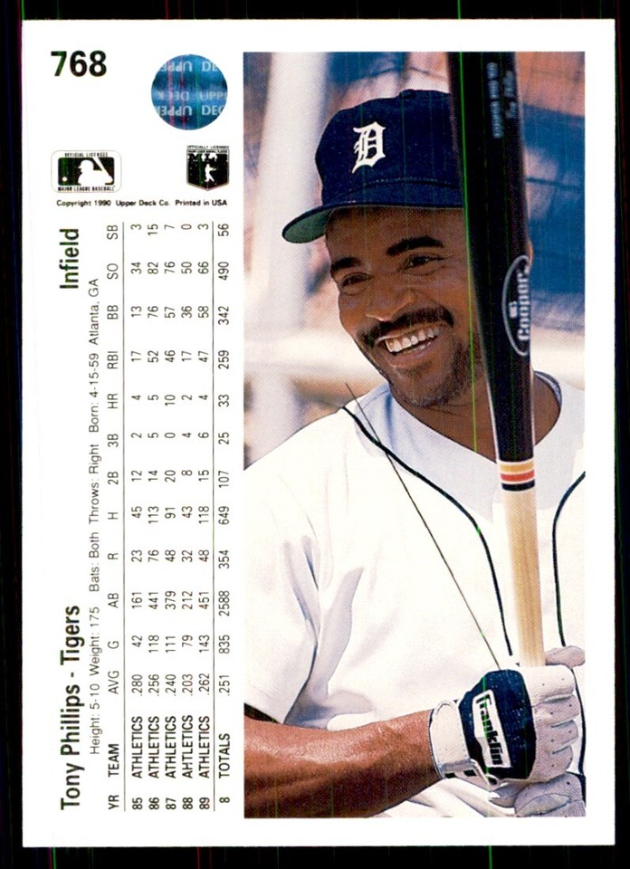 1990 Upper Deck Tony Phillips Baseball Cards #768 | eBay