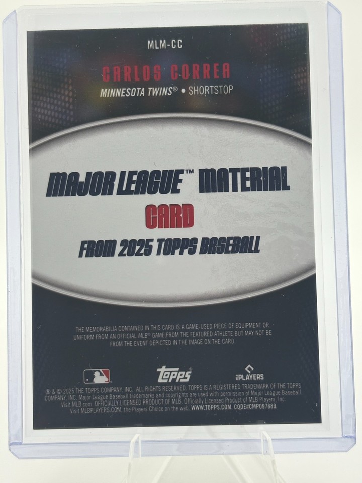 2025 Topps Series 1 - Major League Material Carlos Correa #MLM-CC (MEM ...