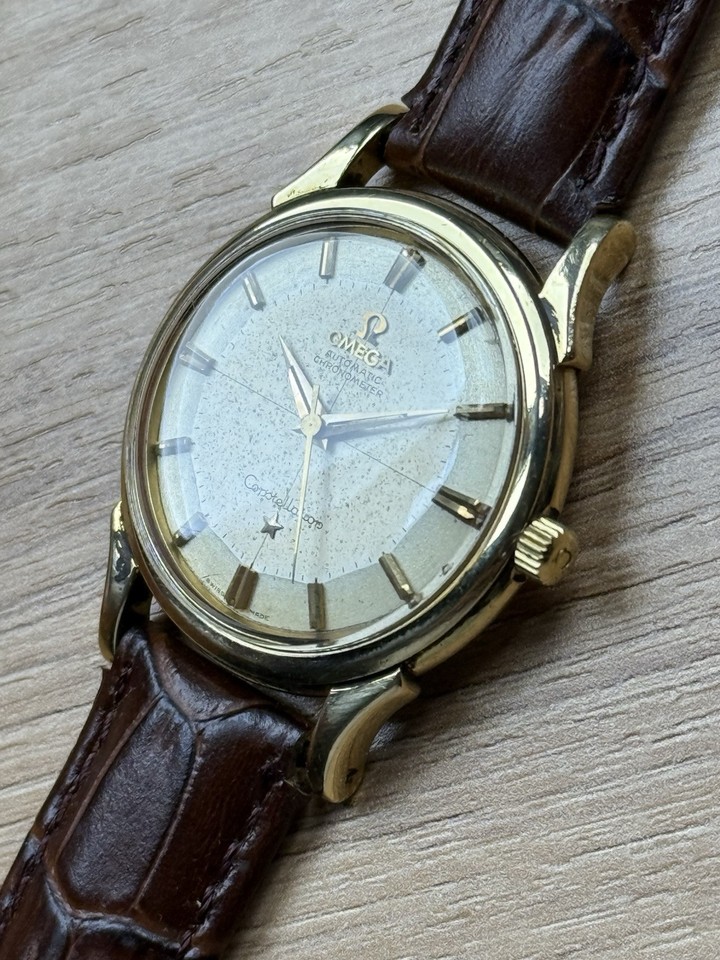 Omega 14381/82 Constellation Pie pan Original Mens 18k Solid Gold ...