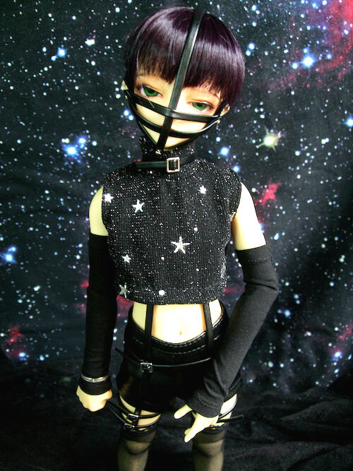 1/4MSD BJD Clothes PUNK Suit Vest&Shorts&Choker&LegRing&Sleeves ...