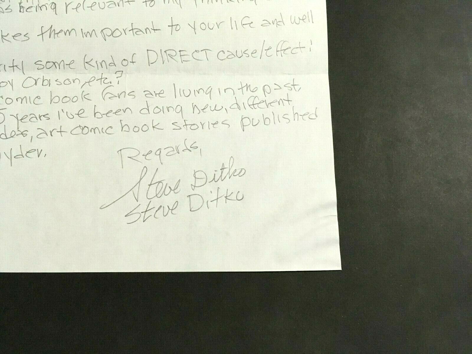 STEVE DITKO SIGNED FULL PAGE LETTER JSA COA LOA RARE MARVEL COMICS ...