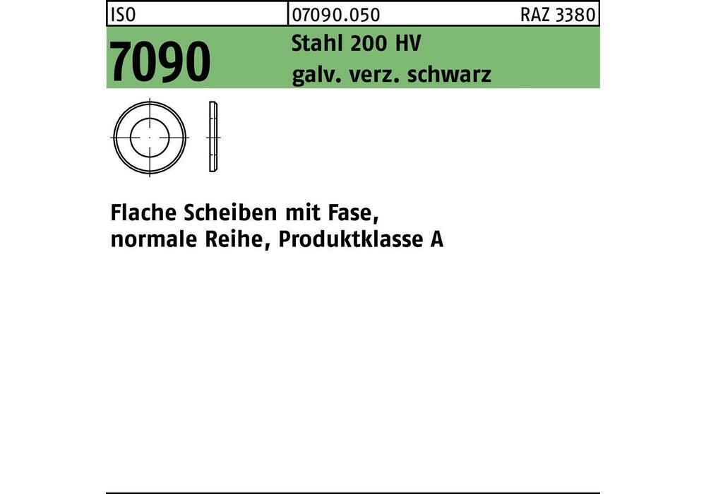 Unterlegscheibe ISO 7090 m.Fase 6 Stahl 200 HV galvanisch verzinkt ...