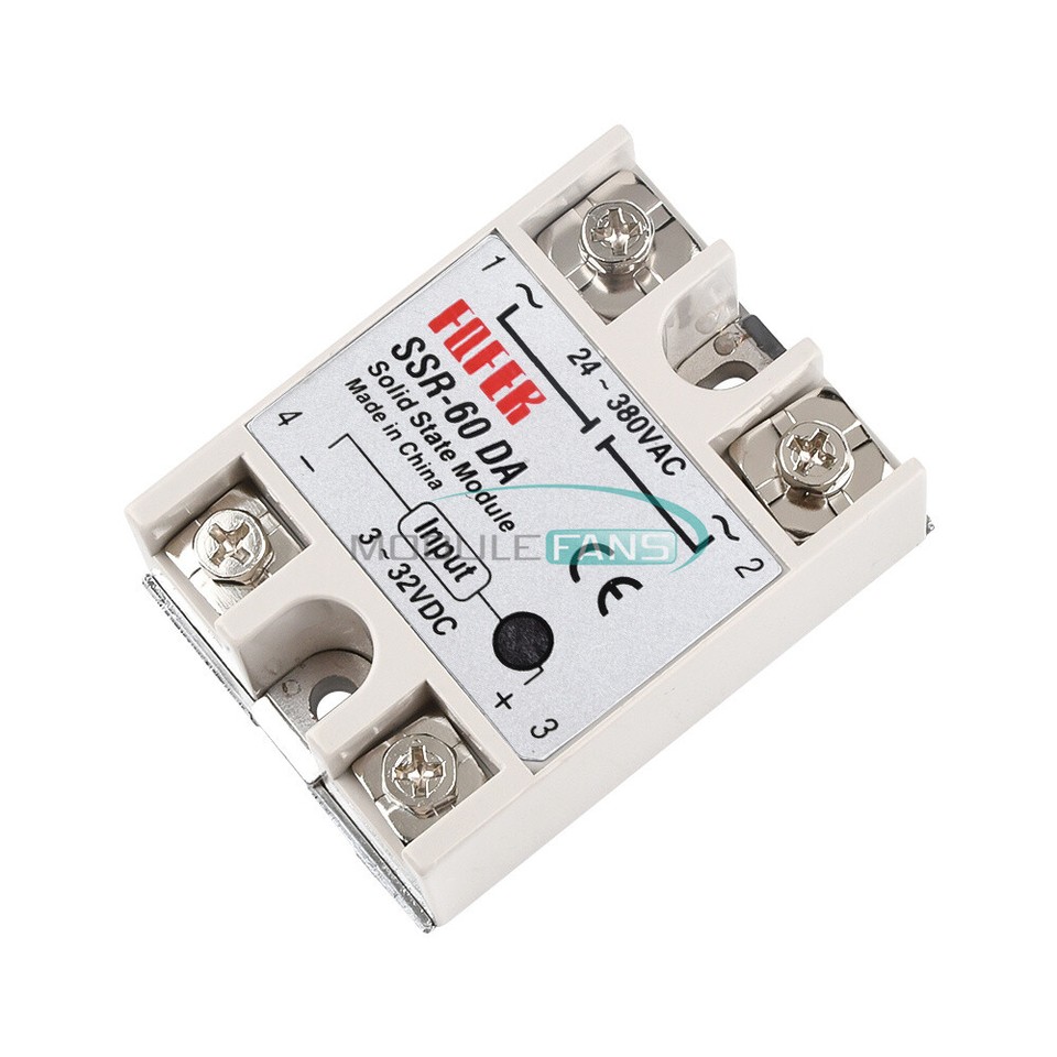 SSR input 3-32VDC Output 24-380VAC 60A Solid State Relay Module US ...