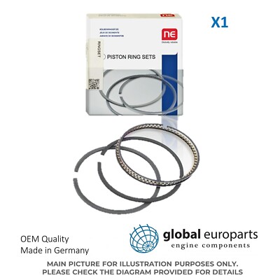 Piston Ring for Mercedes Benz 300E 190E 260E M103 E26 2.6L Standard 82 ...