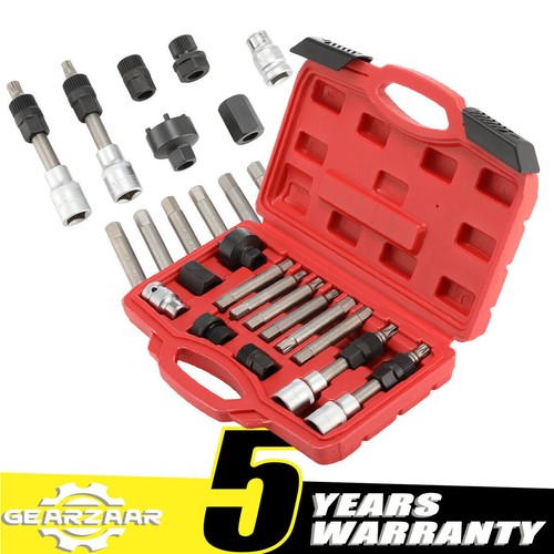 13Pcs Alternator & Pulley Socket & Bit Tool Set For VW Audi BMW ...