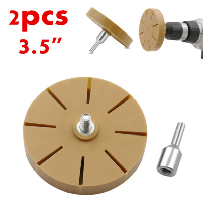 2-Pack Rubber Eraser Wheel & Drill Adapter For Vinyl Decal Adhesive ...