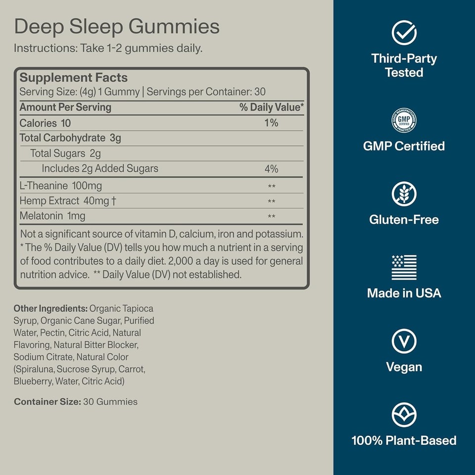 FOCL Deep Sleep Gummies – Melatonin & Herbal Blend Sleep Support – Calm ...