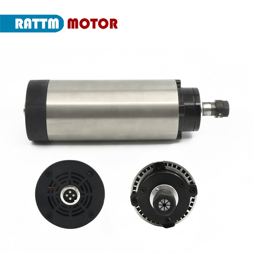 〖DE〗 1.5KW CNC Frässpindel VFD Kit Air Cooled Spindle Motor ER11 65mm 4 ...