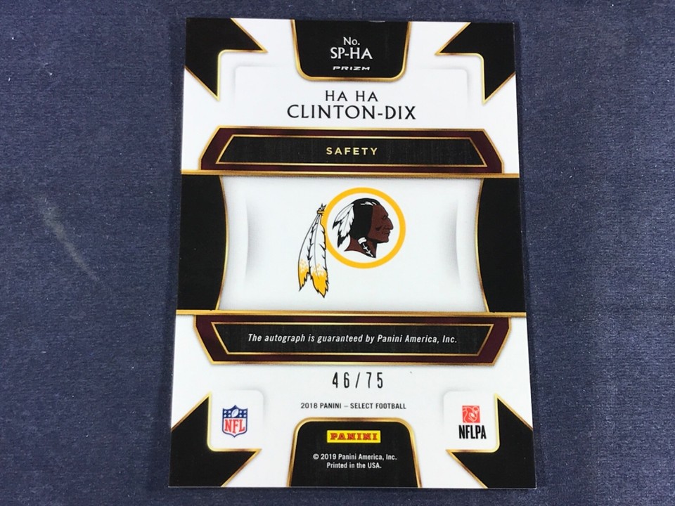 H4-5 FOOTBALL CARD - HA HA CLINTON-DIX REDSKINS - AUTOGRAPHED - 2018 ...