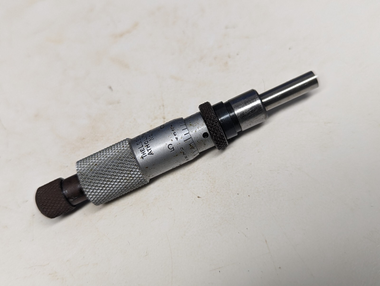 Used Starrett 0-1/2" Micrometer Head w/ Ratchet Stop and Lock Nut ...