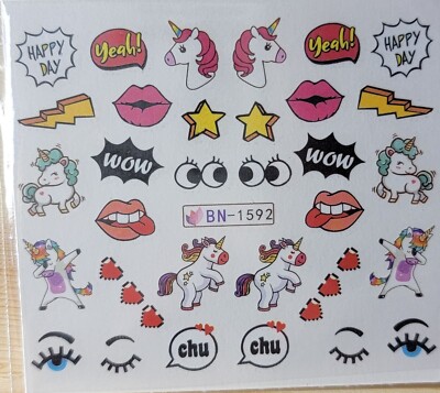 Nail Art Decal Stickers - Unicorns - Ships from U.S. BN-1592 | eBay