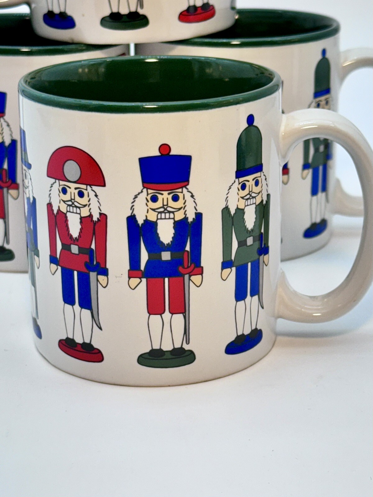 Vintage Nutcracker Toy Soldiers Coffee Tea Mug Cups Green Interior Made ...