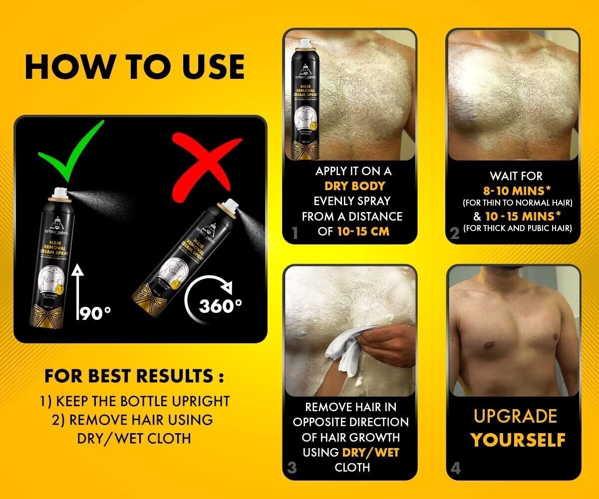 Urban Gabru Hair Removal Cream Spray, Painless Body Hair Removal Spray ...