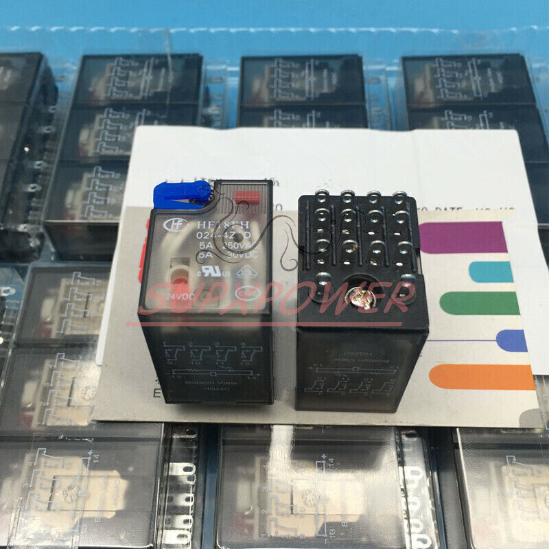 2PCS Hongfa Relay HF18FH-024-4Z1D 24VDC 14 pin Socket Type 5A With Lamp ...