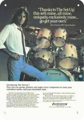 1981 LUDWIG Drum Set & REO SPEEDWAGON Alan Gratzer DECORATIVE REPLICA ...