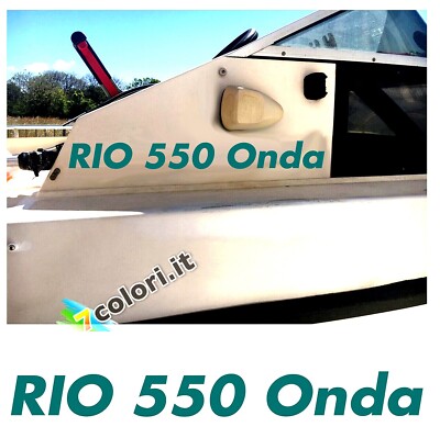 Coppia adesivi in vinile per imbarcazione barca nautica RIO 550 Onda | eBay