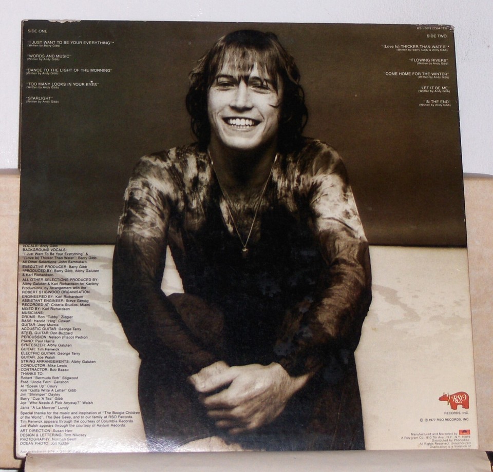 Andy Gibb - Flowing Rivers - 1977 Vinyl LP Record Album - Excellent | eBay