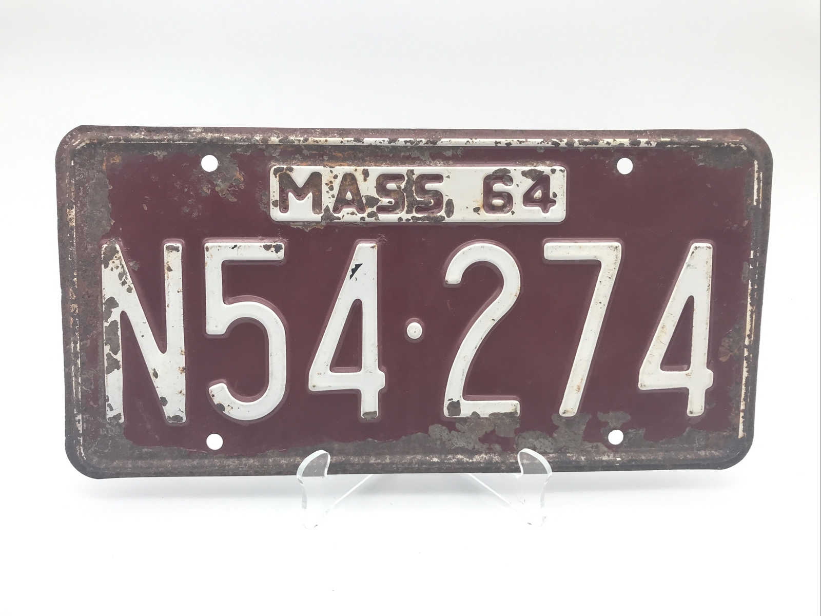 1964 64 MASSACHUSETTS MA MASS LICENSE PLATE #N54•274 | eBay