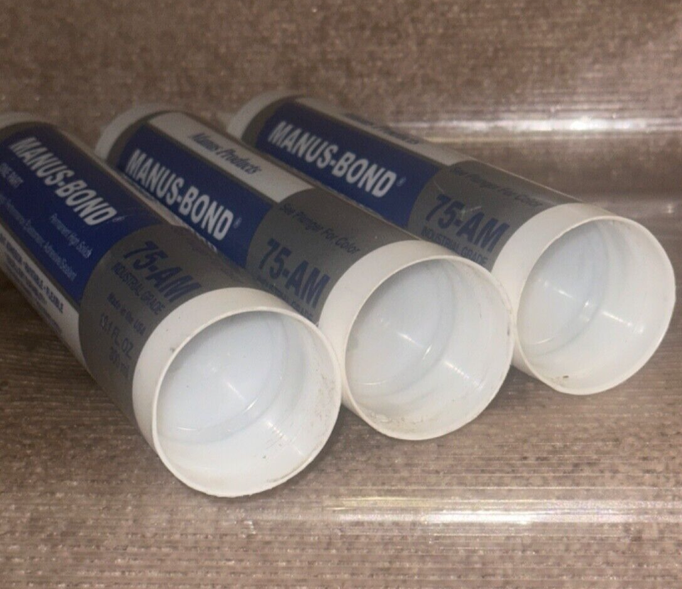 Lot of THREE MANUS-BOND 75-AM One Part Permanent High Solid Adhesive GRAY | eBay