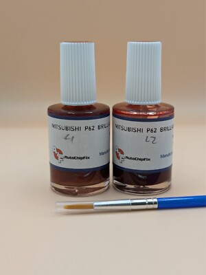 For Mitsubishi Code P62 Red Diamond/Brilliant Red Touch Up Paint +Fine ...