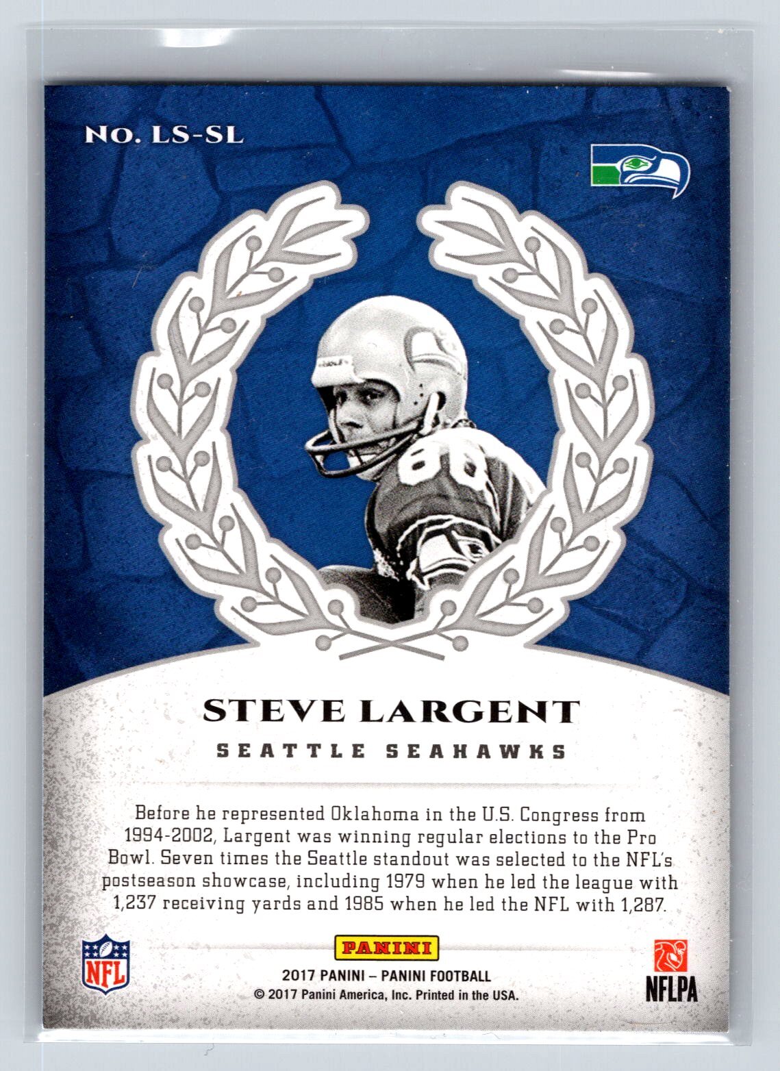 2017 Panini - Legends of the Shield Steve Largent #LS-SL for sale ...