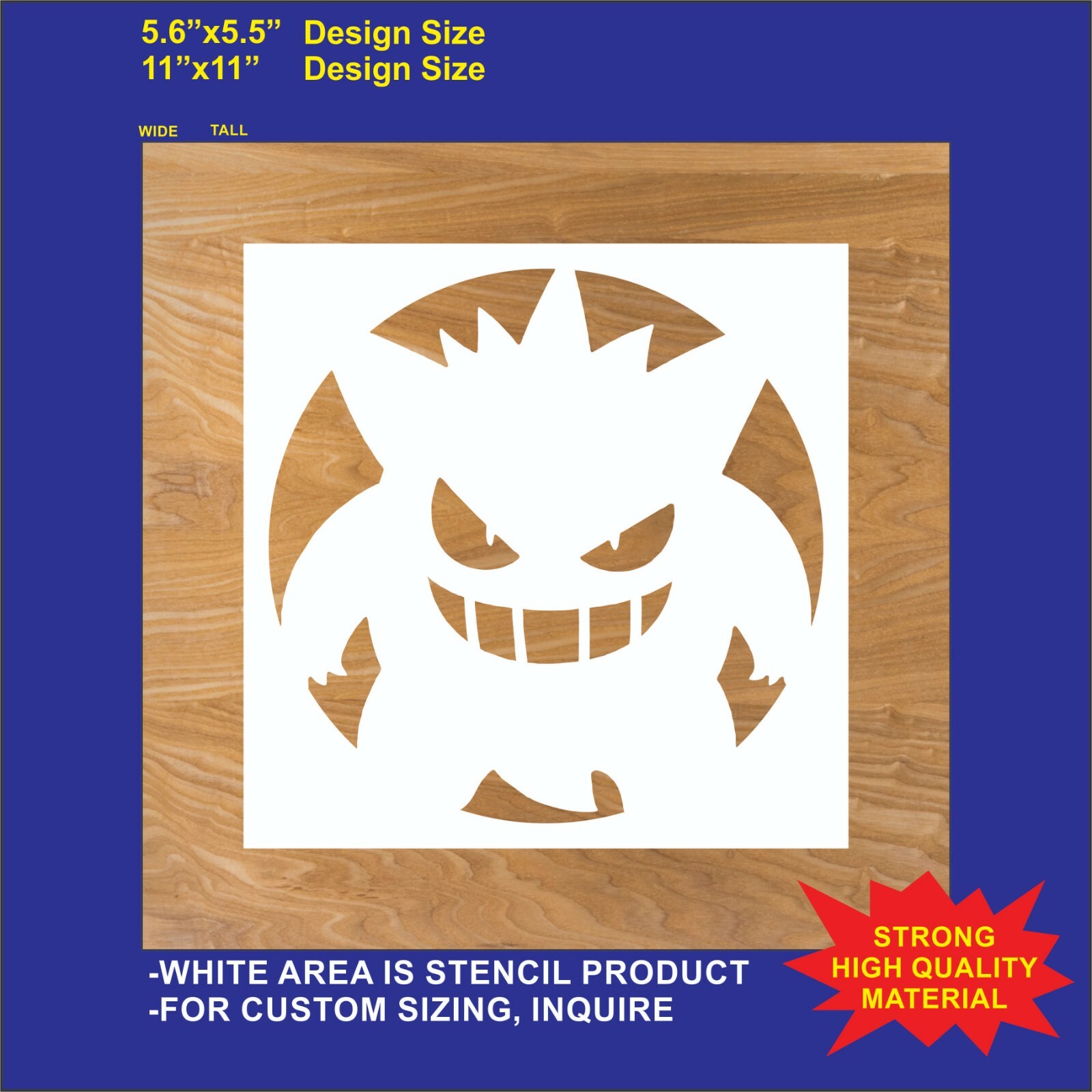 Gengar - Reusable, Flexible Plastic Stencil | eBay