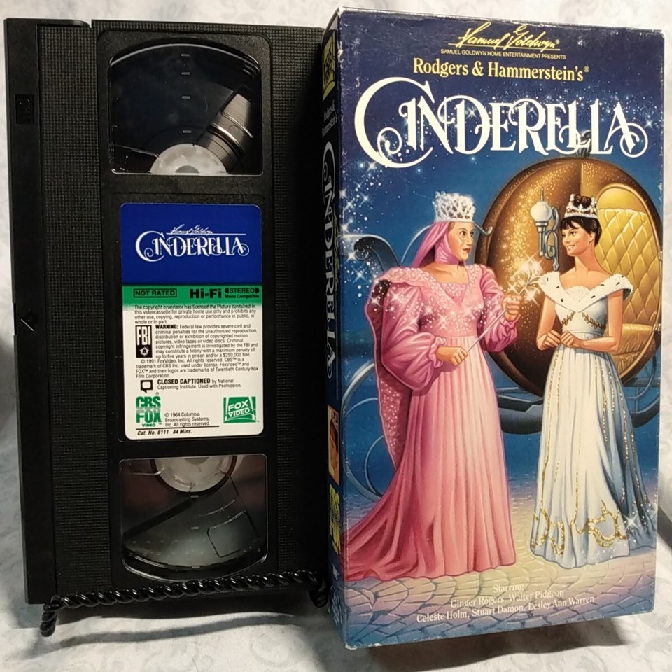 Rodgers & Hammerstein's CINDERELLA - VHS, 1964 - Video Tape Ginger ...