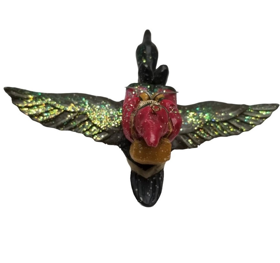 Pam Schifferl Ornament Vtg Santa Flying On A Goose Rare Christmas ...