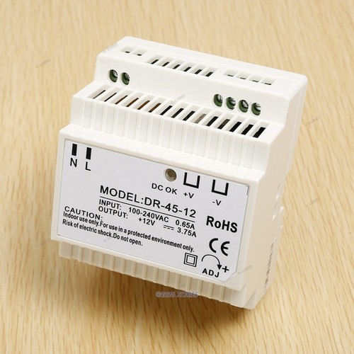 Security Power Supply Din Rail 12V 3.75A for Access Control Entry ...