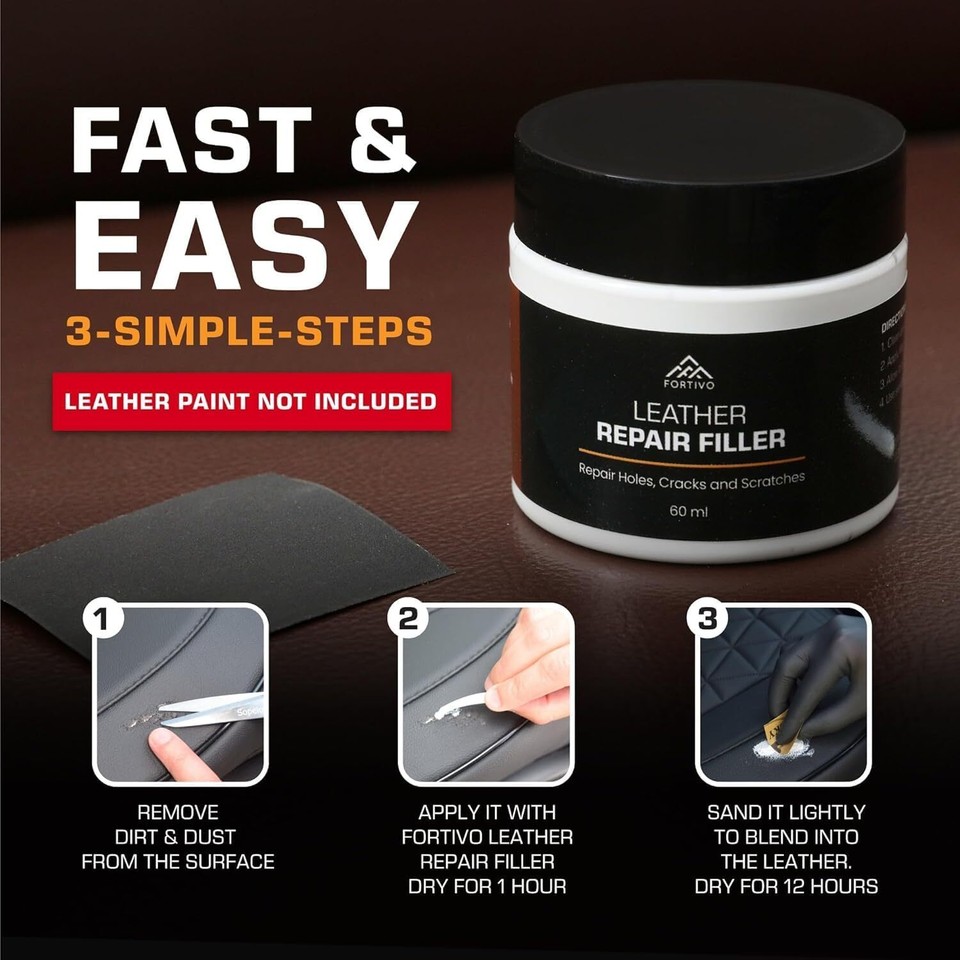 Paintable Leather Filler - Leather Repair for Tears and Holes - Leather ...