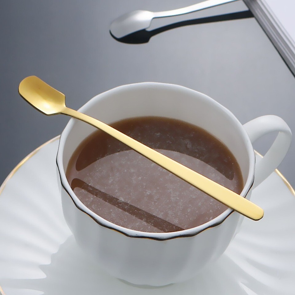 5x Stainless Steel Coffee Stirring Spoons Long Handle Dessert Scoop ...