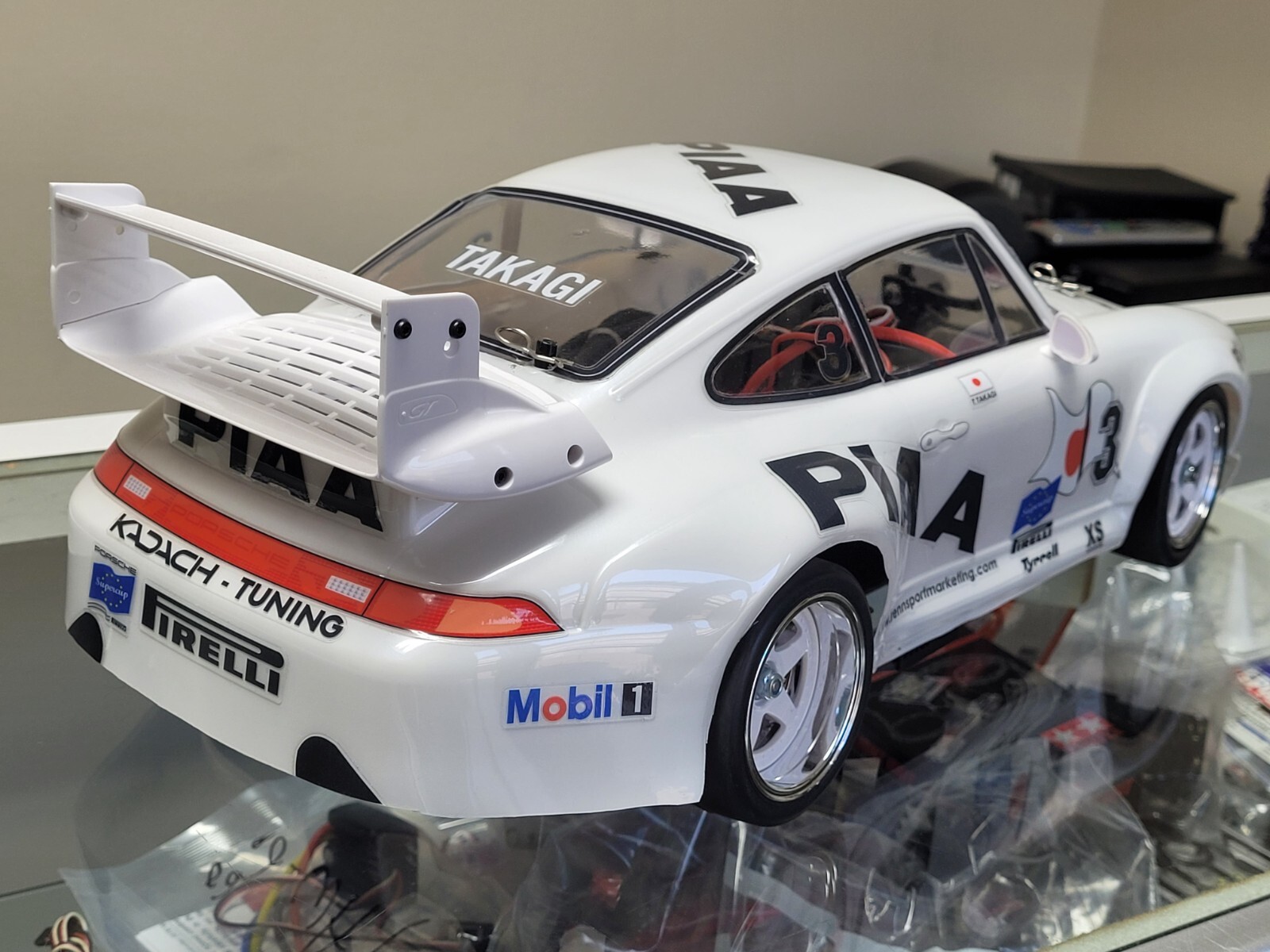 Tamiya 1/10 TA02 Chassis+Repo Porsche 911 PIAA body +Spektrum +Traxxas ...