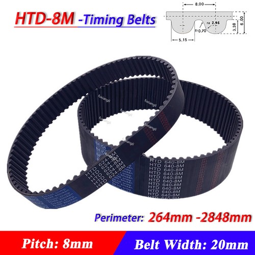 HTD-8M Timing Belts Lengt 264-2848mm Pitch 8mm Close Loop Rubber Belt ...