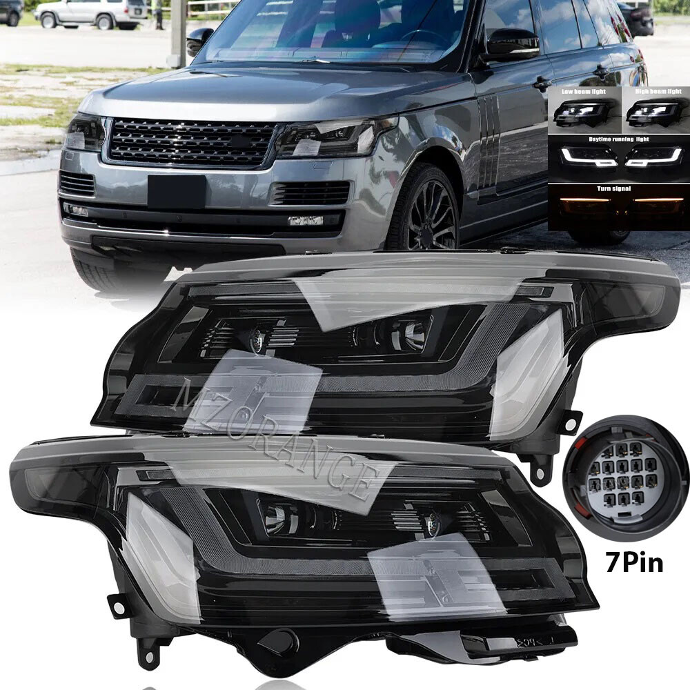 2PCS Left+Right Front Headlight Headlamp For Land Rover Range Rover ...