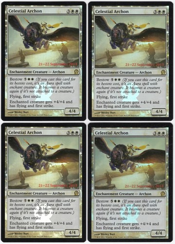 Celestial Archon x4 4x 2013 Theros Prerelease Promos FOIL Creature MTG ...