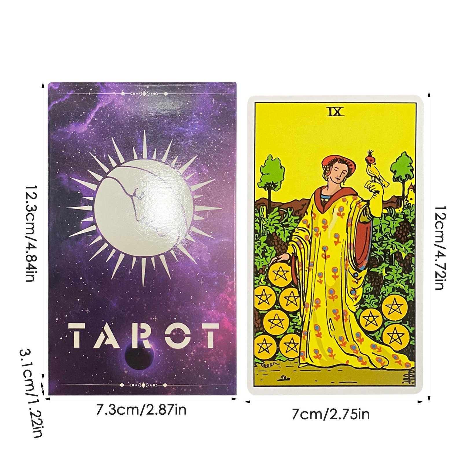 78pcs Tarot Cards Full English Tarot Deck Fate Divination Tarot Family ...