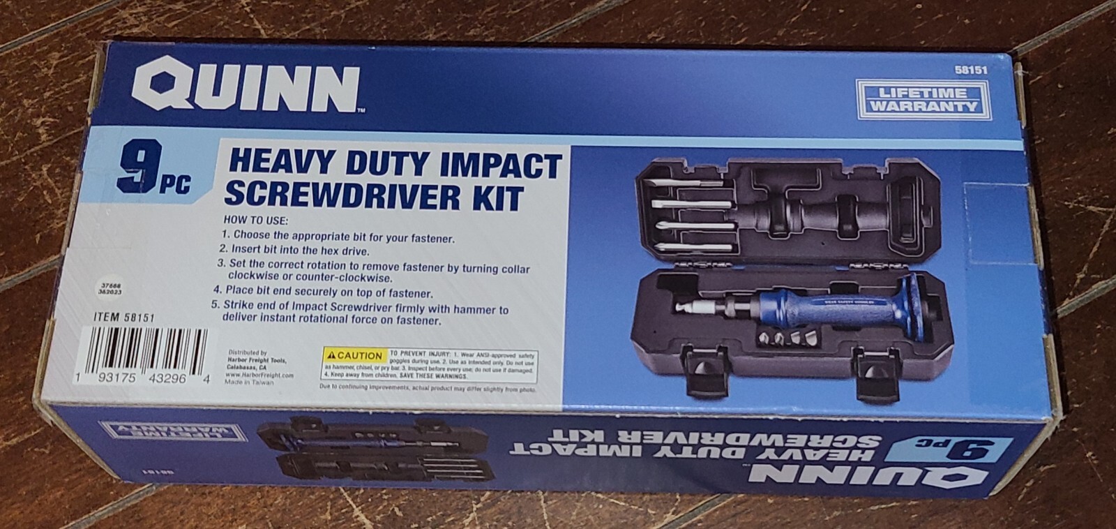 Quinn 9pc Heavy Duty Impact Screwdriver Kit w/Organized Storage Case ...